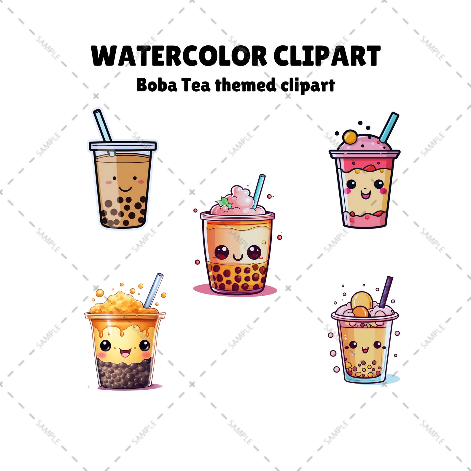 Boba Tea Clipart Boba Tea Lover Cute Tea Clipart Cute Sublimination ...