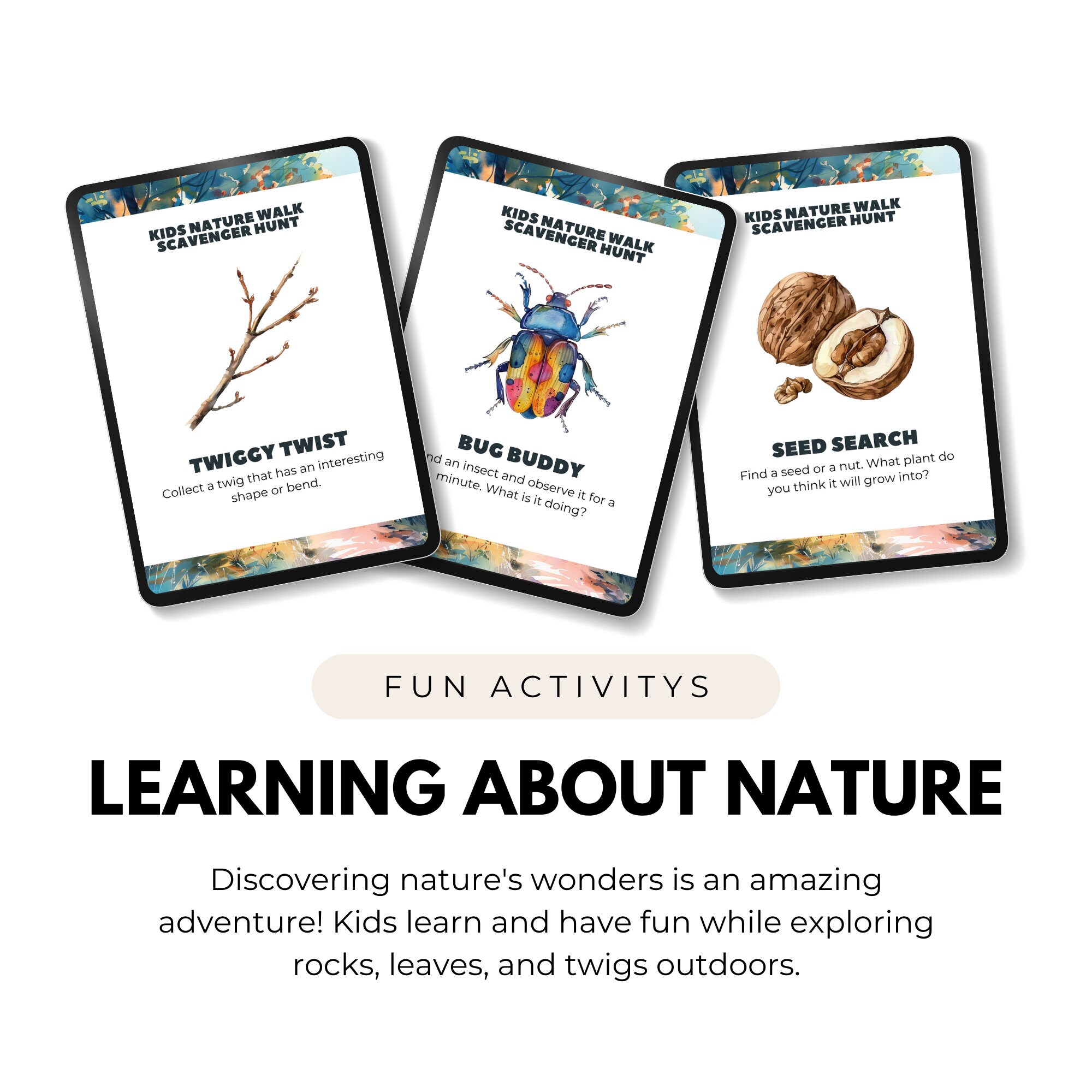 Nature Scavenger Hunt Printable Outdoor Games for Kids Spring Scavenger ...