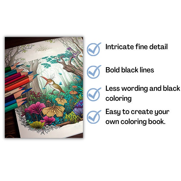 Enchanted Forest Coloring Book Coloring Book for Adults - Etsy