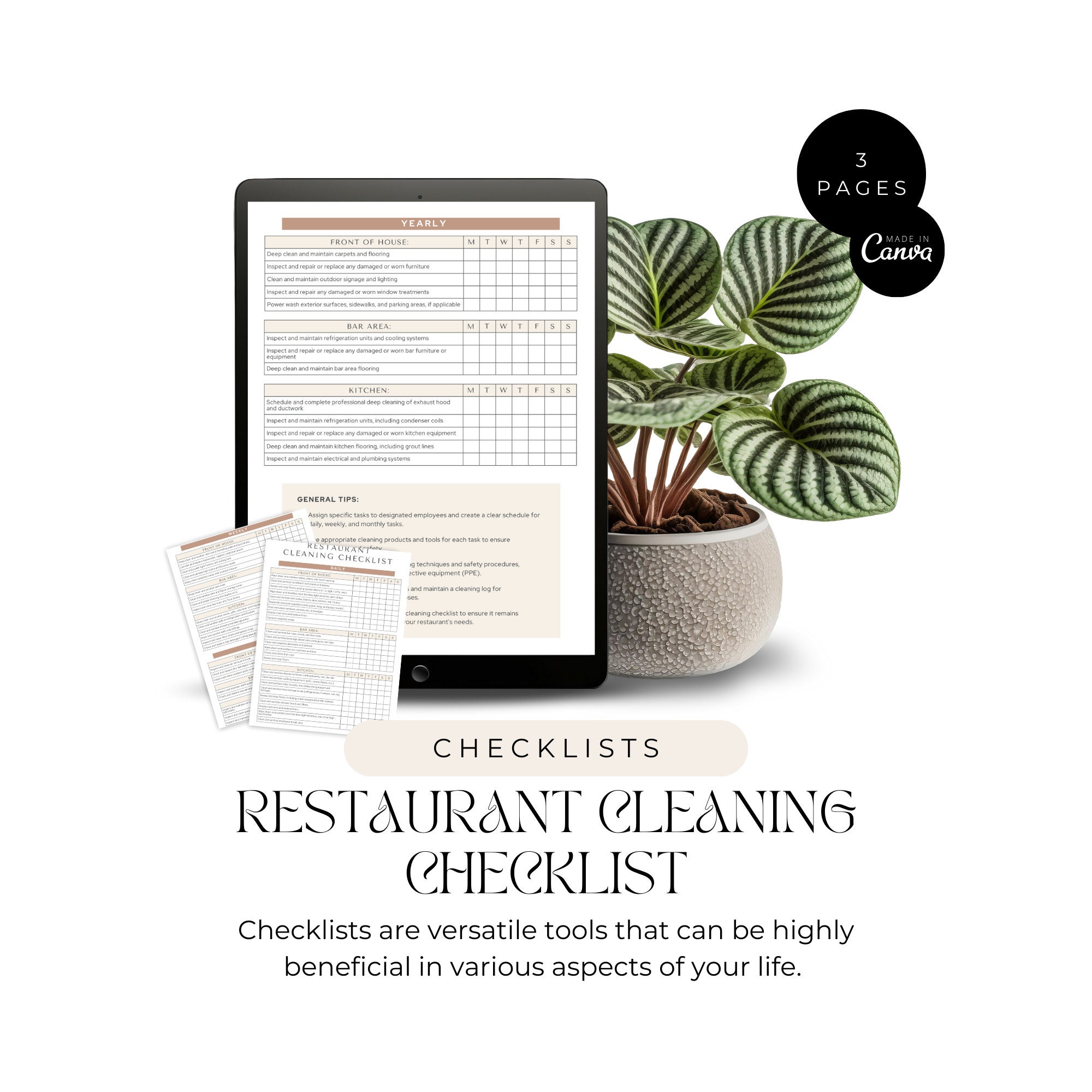 Restaurant Hygiene Plan Cleaning Schedule Template Health Inspection ...