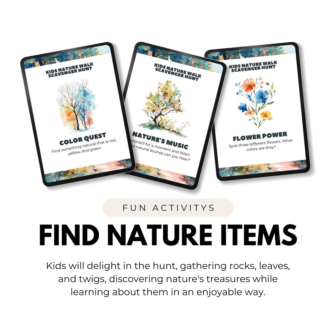 Nature Scavenger Hunt Printable Outdoor Games for Kids Spring Scavenger ...