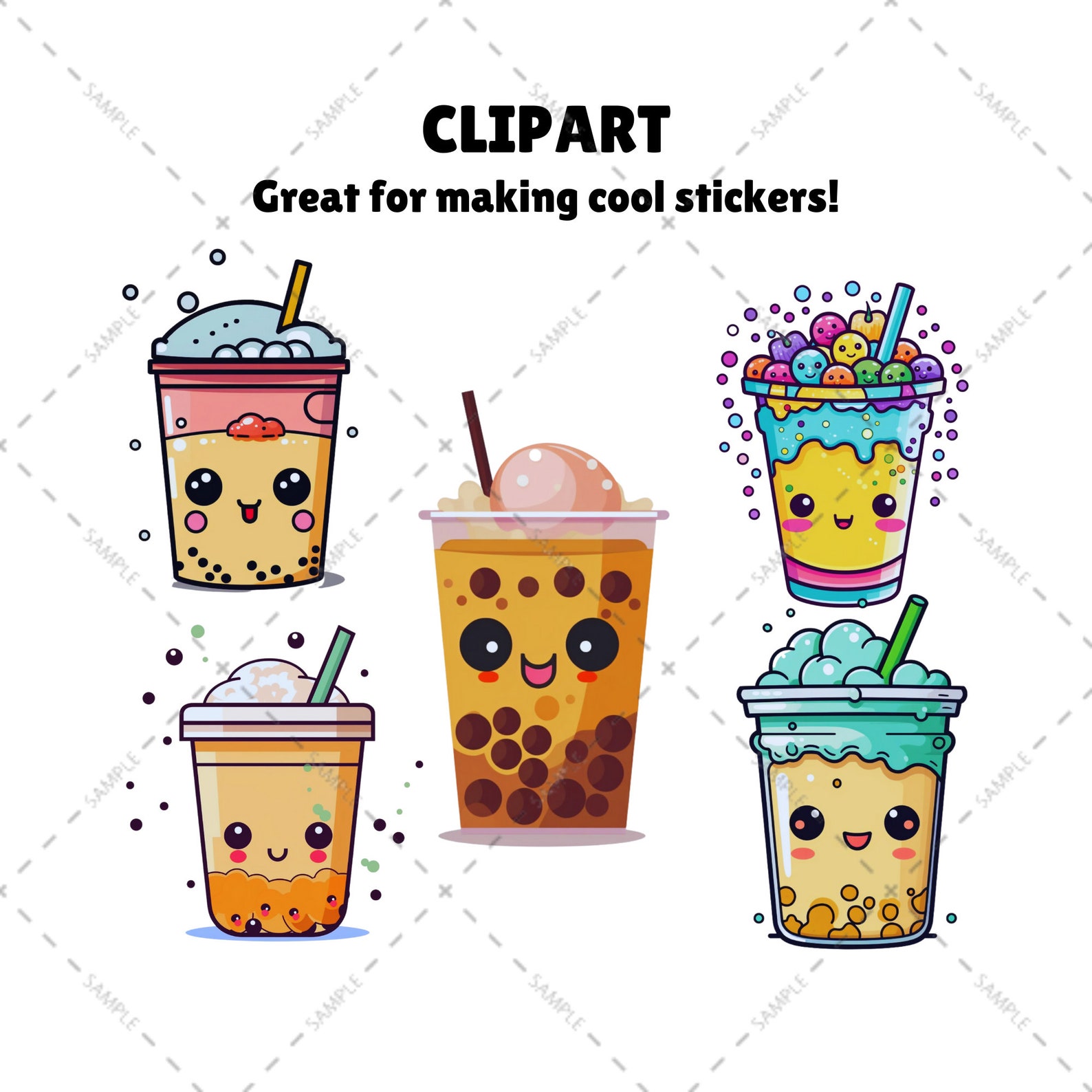 Boba Tea Clipart Boba Tea Lover Cute Tea Clipart Cute Sublimination ...