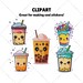 Boba Tea Clipart Boba Tea Lover Cute Tea Clipart Cute Sublimination ...