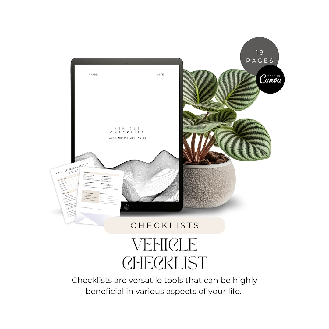 Fillable Pdf Multi-point Vehicle Inspection Checklist - Etsy