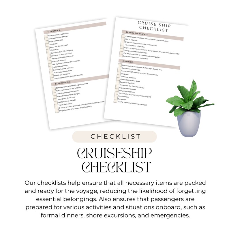 Cruise Packing List Cruise Planning Kit Printable Editable Checklist ...