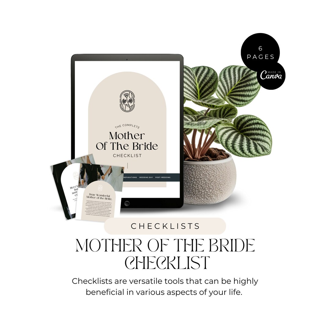 Mother of the Bride Checklist | Wedding Checklist | Bridal Checklist ...