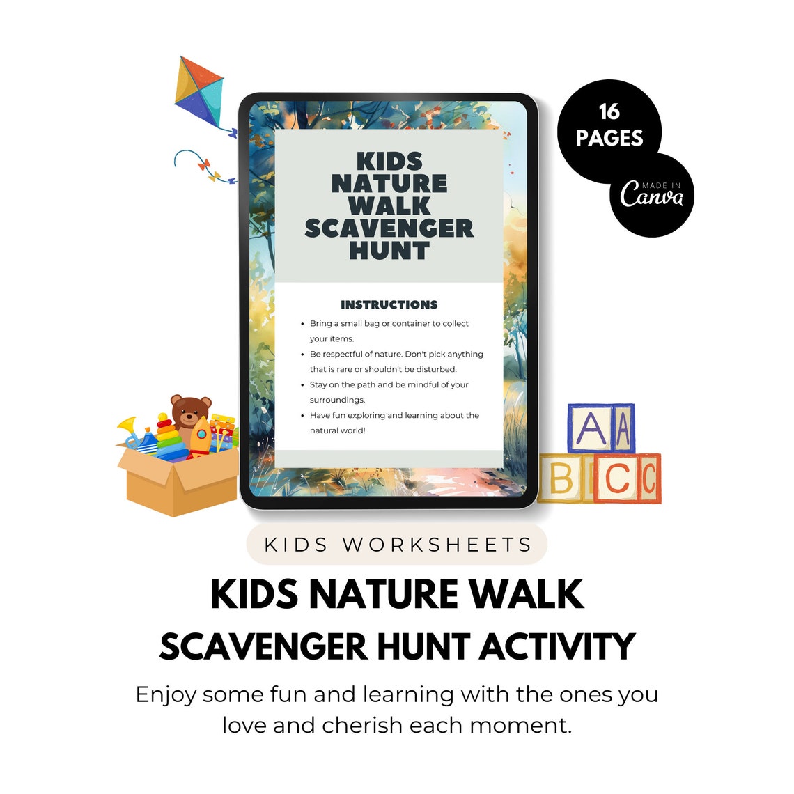 Nature Scavenger Hunt Printable Outdoor Games for Kids Spring Scavenger ...