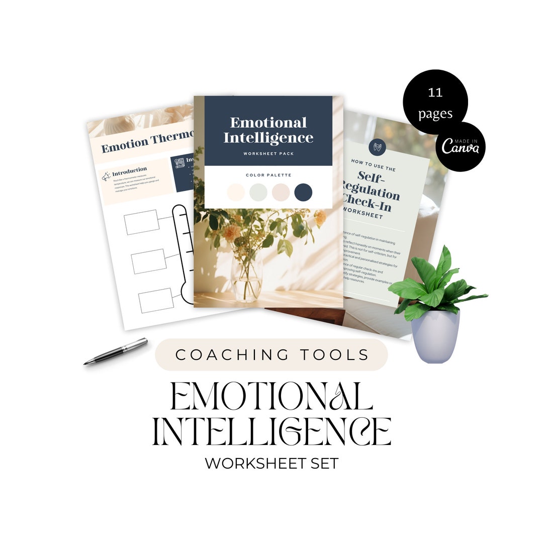 Emotional Intelligence Goal Setting Self Reflection Therapy Worksheets ...