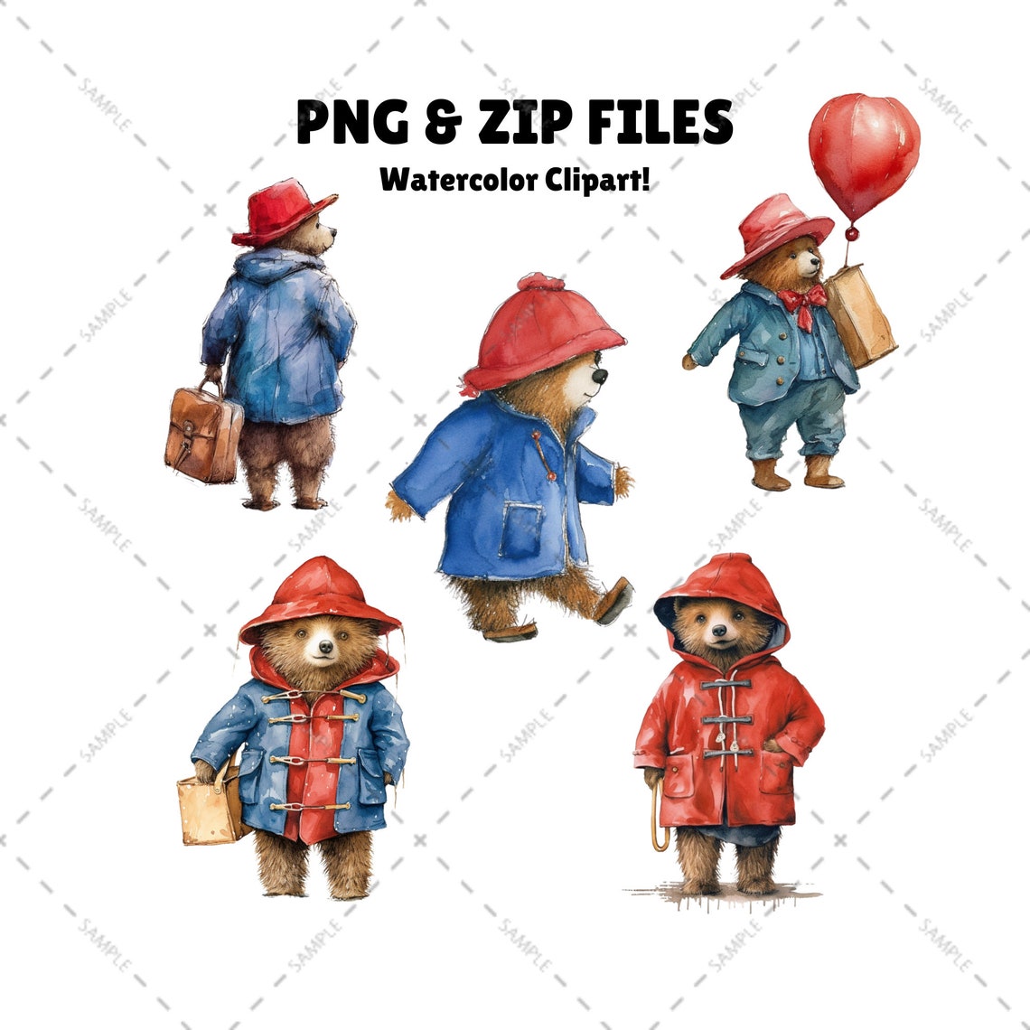 Paddington Bear Clipart Teddy Bear Bear Png Transparent - Etsy