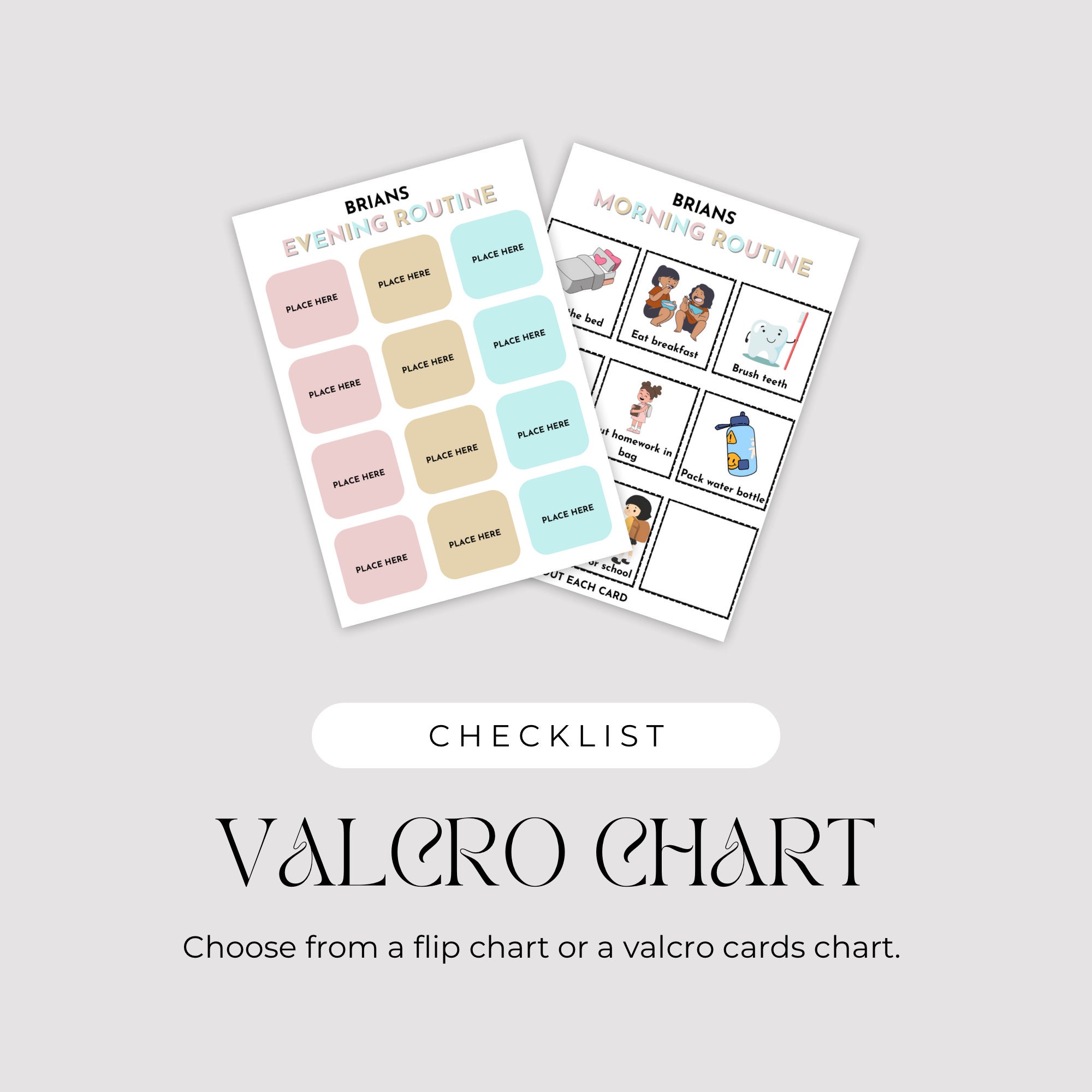 School Day Routine Checklist, Canva Template, Kids Routine Checklist ...