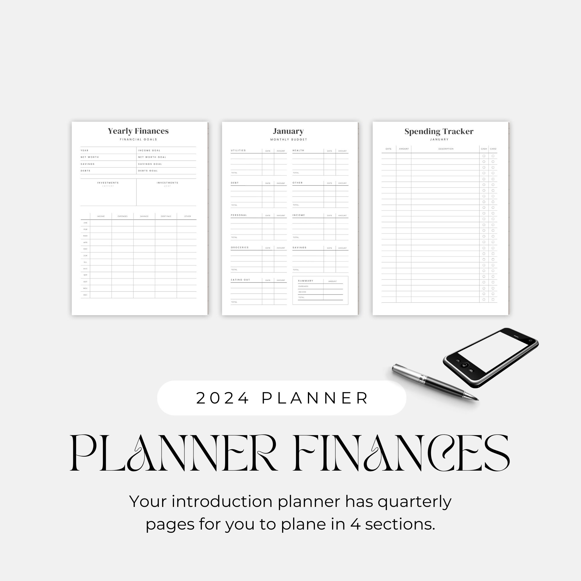 2024 Yearly Planner Printable Perpetual Layout Yearly Overview Full ...