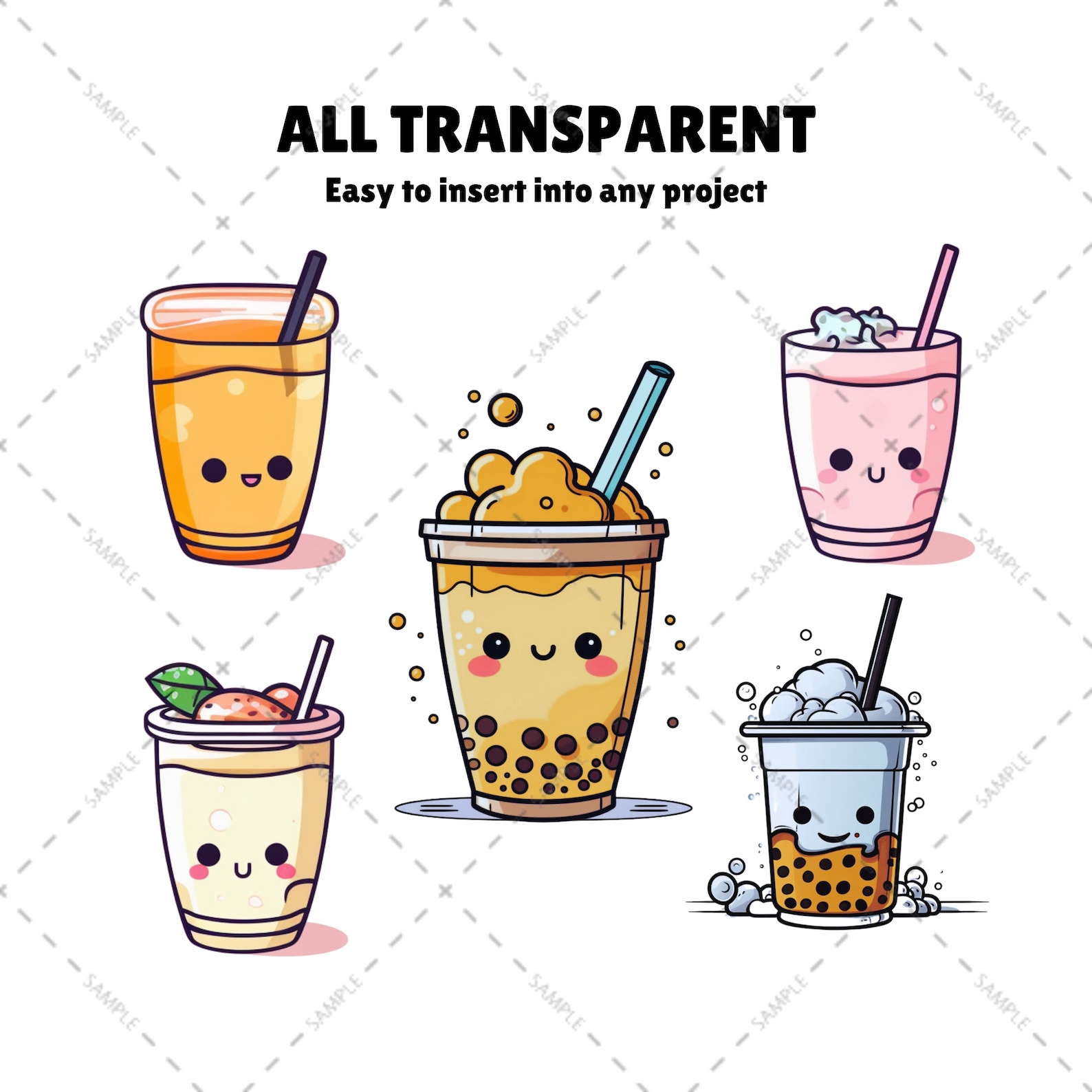 Boba Tea Clipart Boba Tea Lover Cute Tea Clipart Cute Sublimination ...