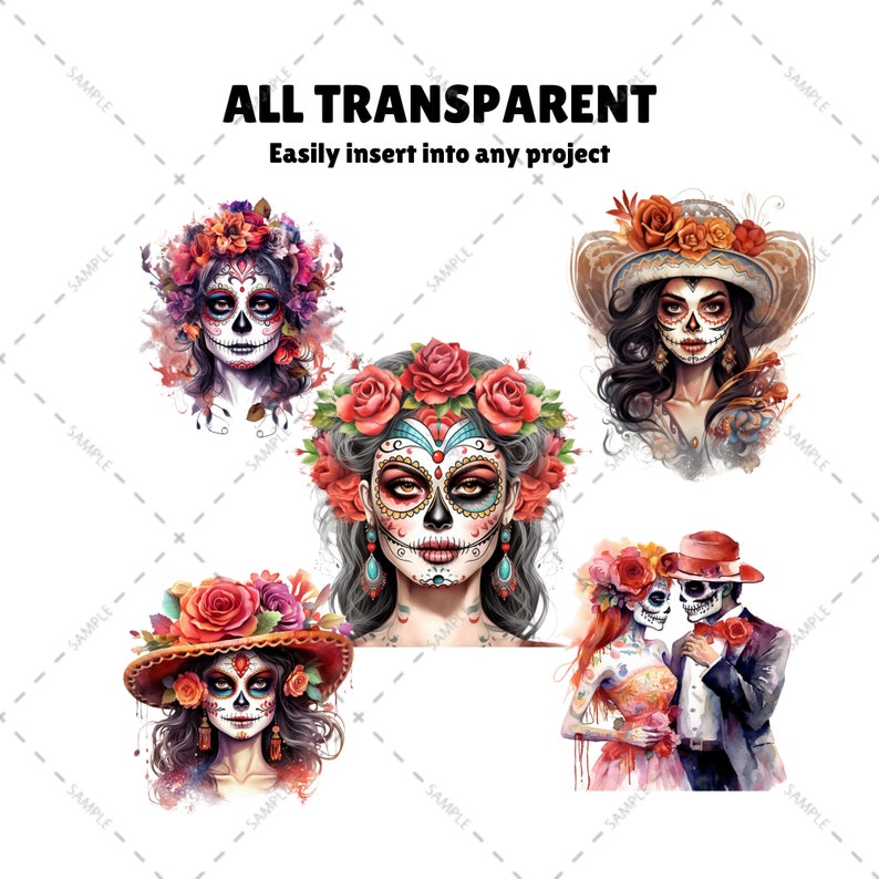 Day of the Dead Clipart Instant Download Personal Use - Etsy