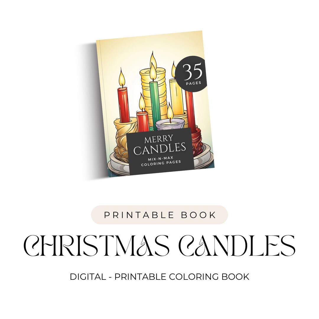Christmas Coloring Page Candle Coloring Page Digital Download Winter ...