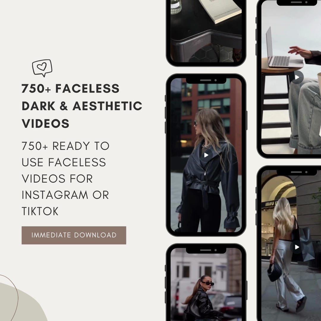 750 Premium Faceless Dark Aesthetic Videos | Ideal for Faceless ...