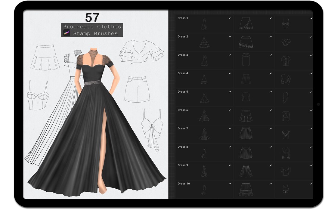 Procreate Clothes Stamp Brushes | Procreate Clothing Stamp | Procreate ...