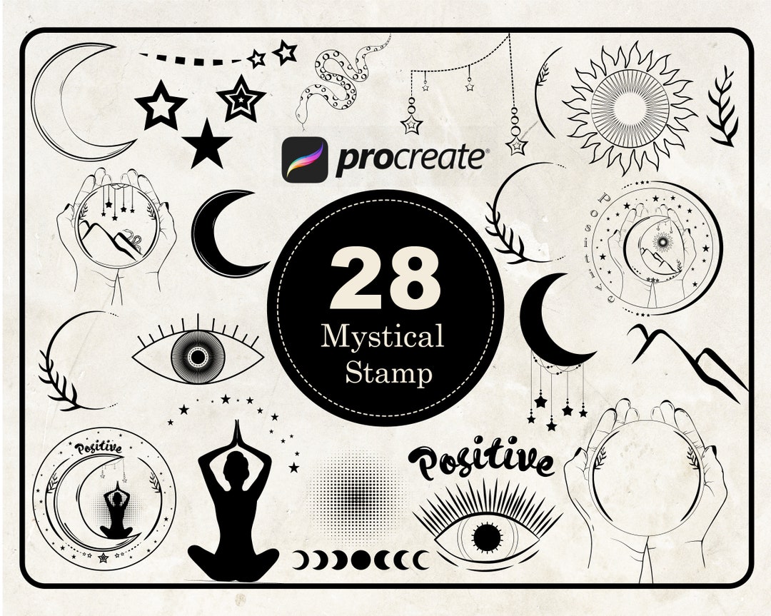 Mystic Stamp Brush Set for Procreate | Digital Art Supplies | Instant ...