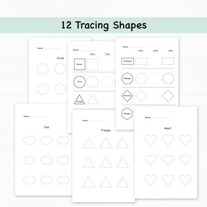 12 Shape Tracing and Matching | Printable Shape Worksheets | Preschool ...
