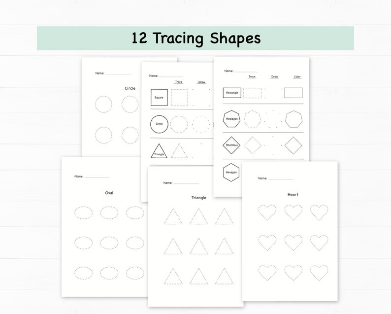 12 Shape Tracing and Matching | Printable Shape Worksheets | Preschool ...