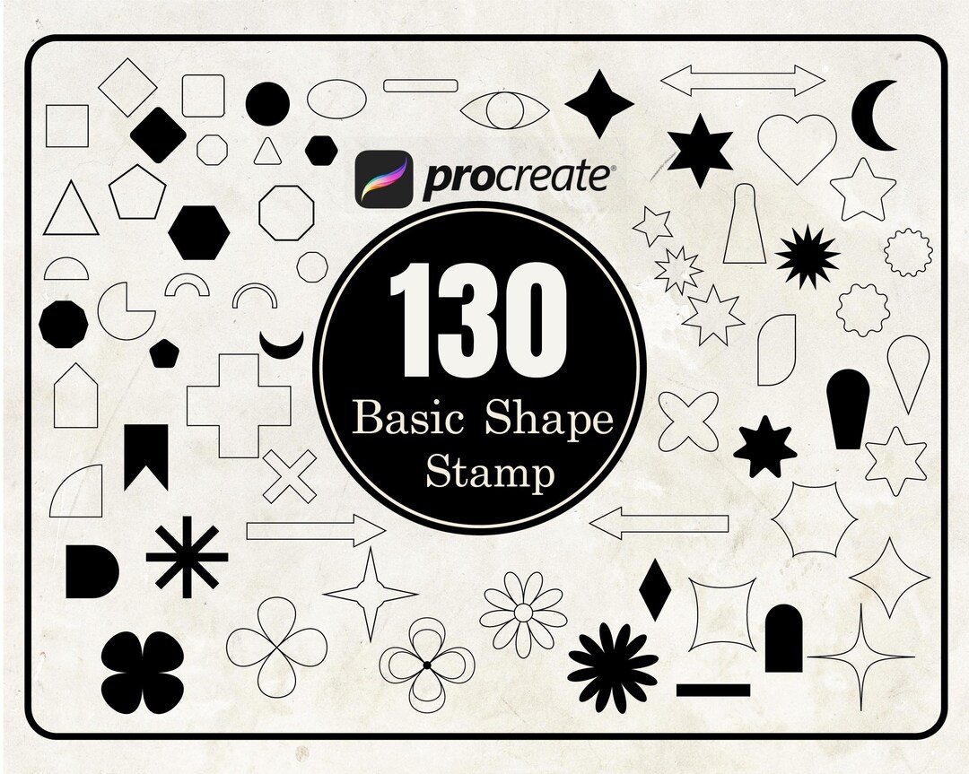 Procreate Shape Stamp Brush | Basic Shape Stamps | Geometric Shapes ...