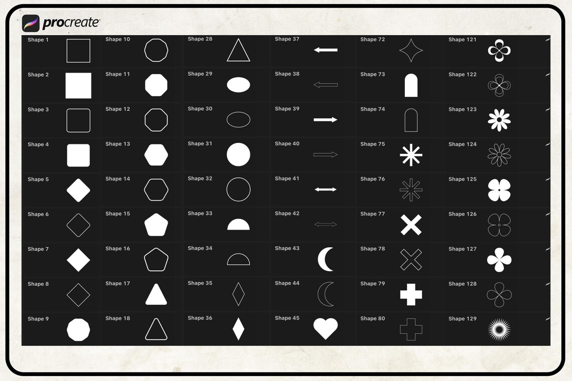 Procreate Shape Stamp Brush | Basic Shape Stamps | Geometric Shapes Stamp - Etsy