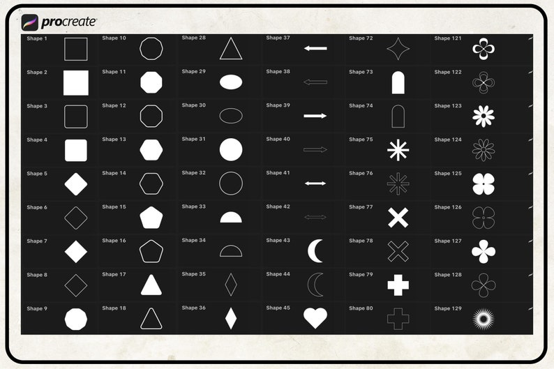 Procreate Shape Stamp Brush | Basic Shape Stamps | Geometric Shapes ...