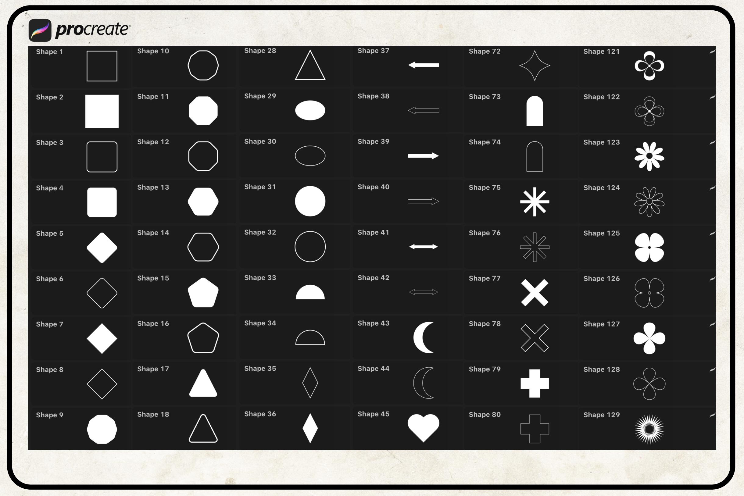 Procreate Shape Stamp Brush | Basic Shape Stamps | Geometric Shapes Stamp - Etsy