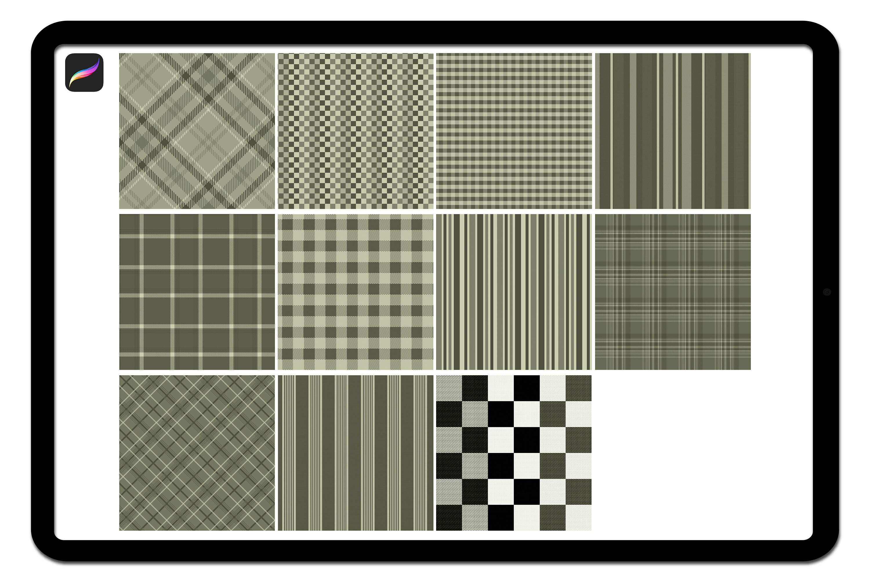 Procreate Texture Brushes Procreate Tartan Brush Plaid and Striped ...