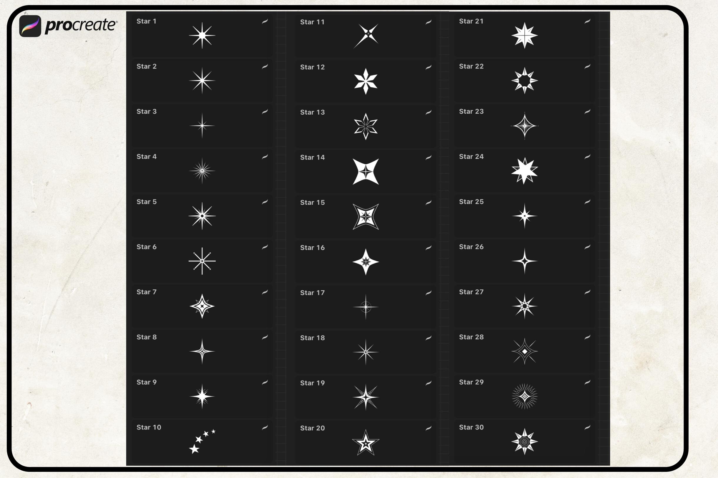 Procreate Star Stamp Brushes | Procreate Sparkles Stamp | Procreate ...