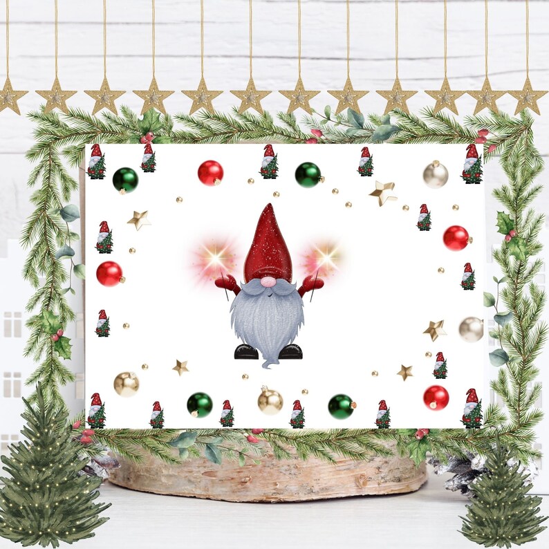 Christmas Santa Claus Themed Card,printable Santa Claus Themed Pdf Card ...