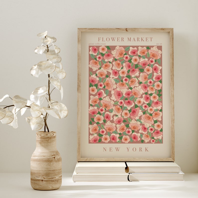 New York Flower Market Print: American City Botanical Gallery Wall Art ...