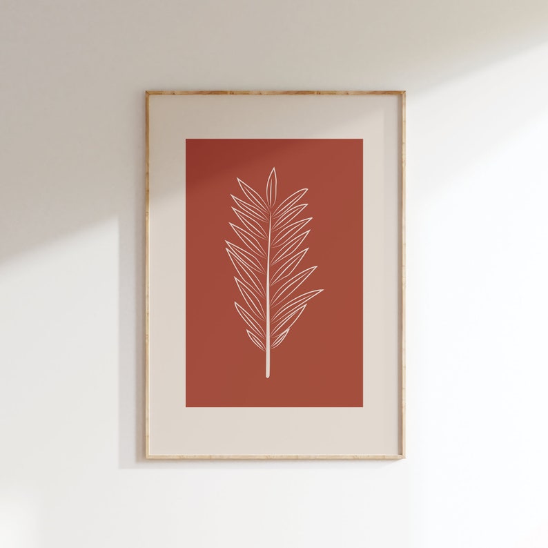 Red Boho Wall Art Set: Minimalist Gallery Prints (set of 6) (digital ...