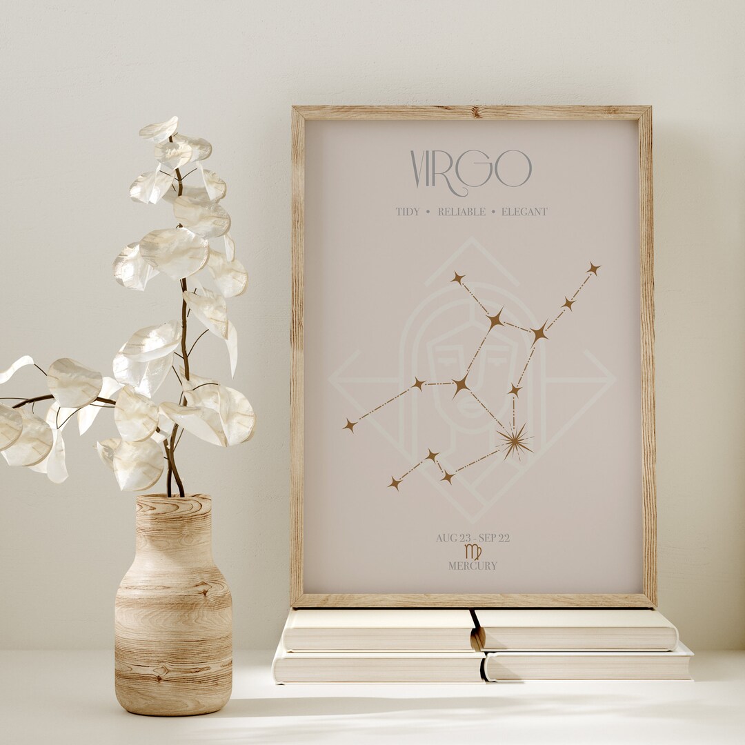 Virgo Wall Art Zodiac Poster Constellation Wall Art Astrology Art ...