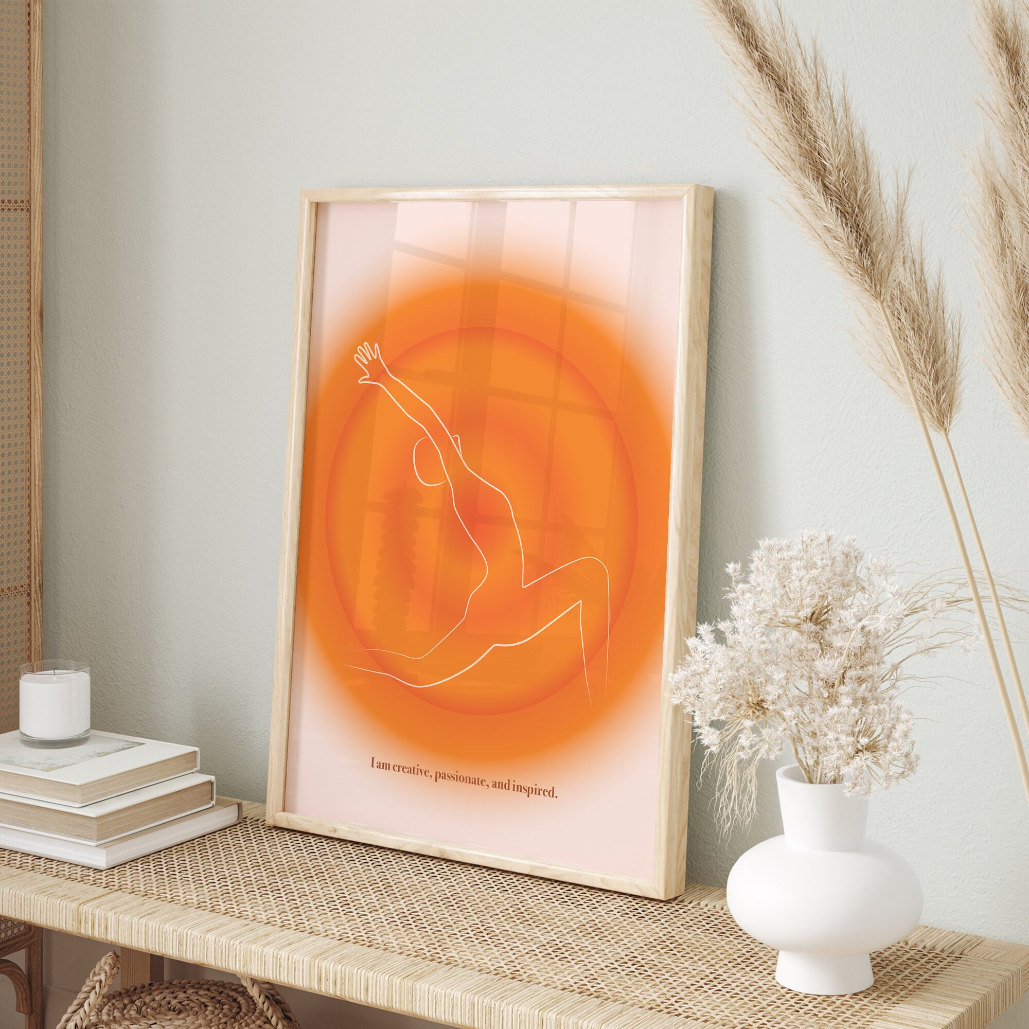 Sacral Chakra Line Art Neutral Wall Art Prints Yoga Prints Minimalist ...
