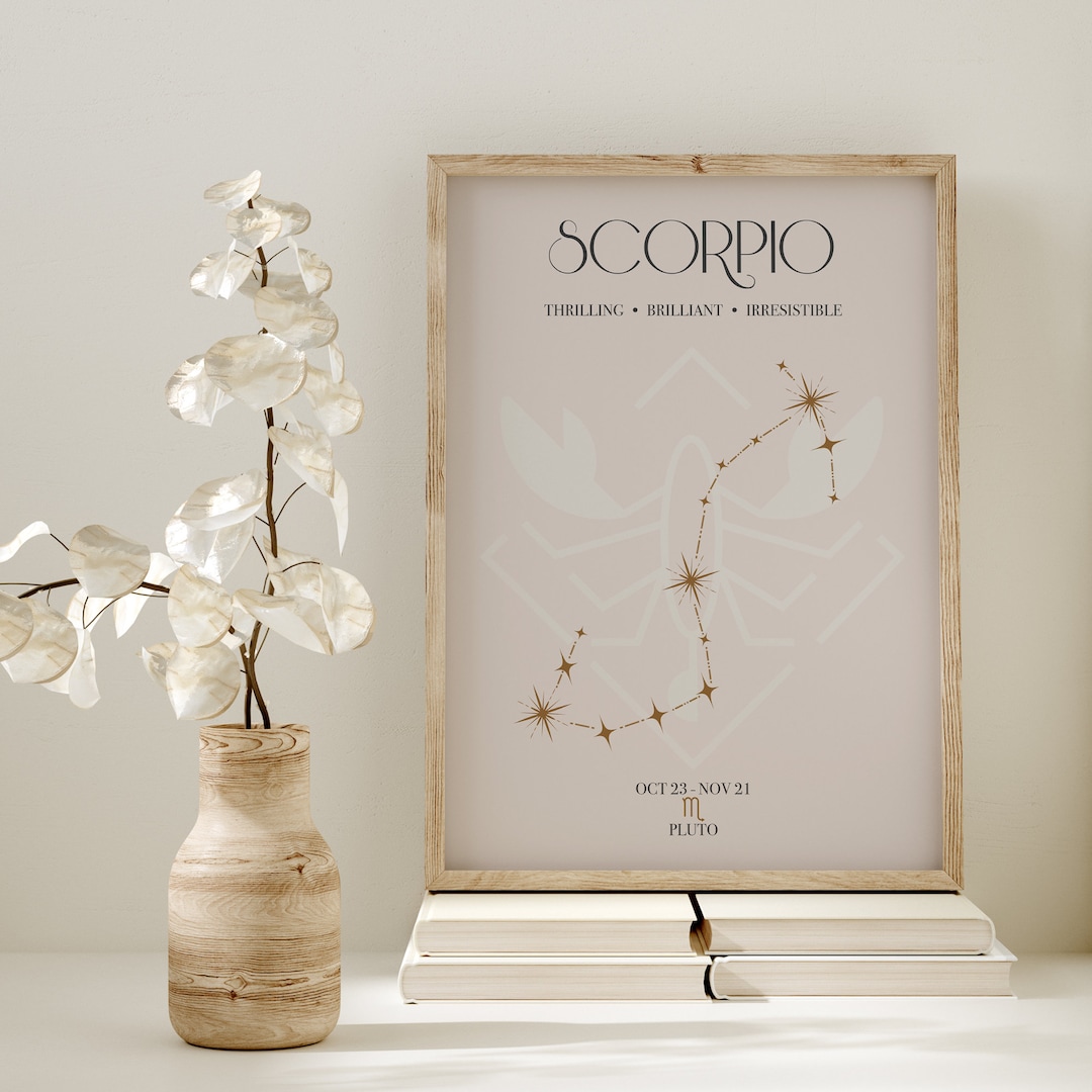 Scorpio Wall Art Zodiac Poster Constellation Wall Art Astrology Art ...
