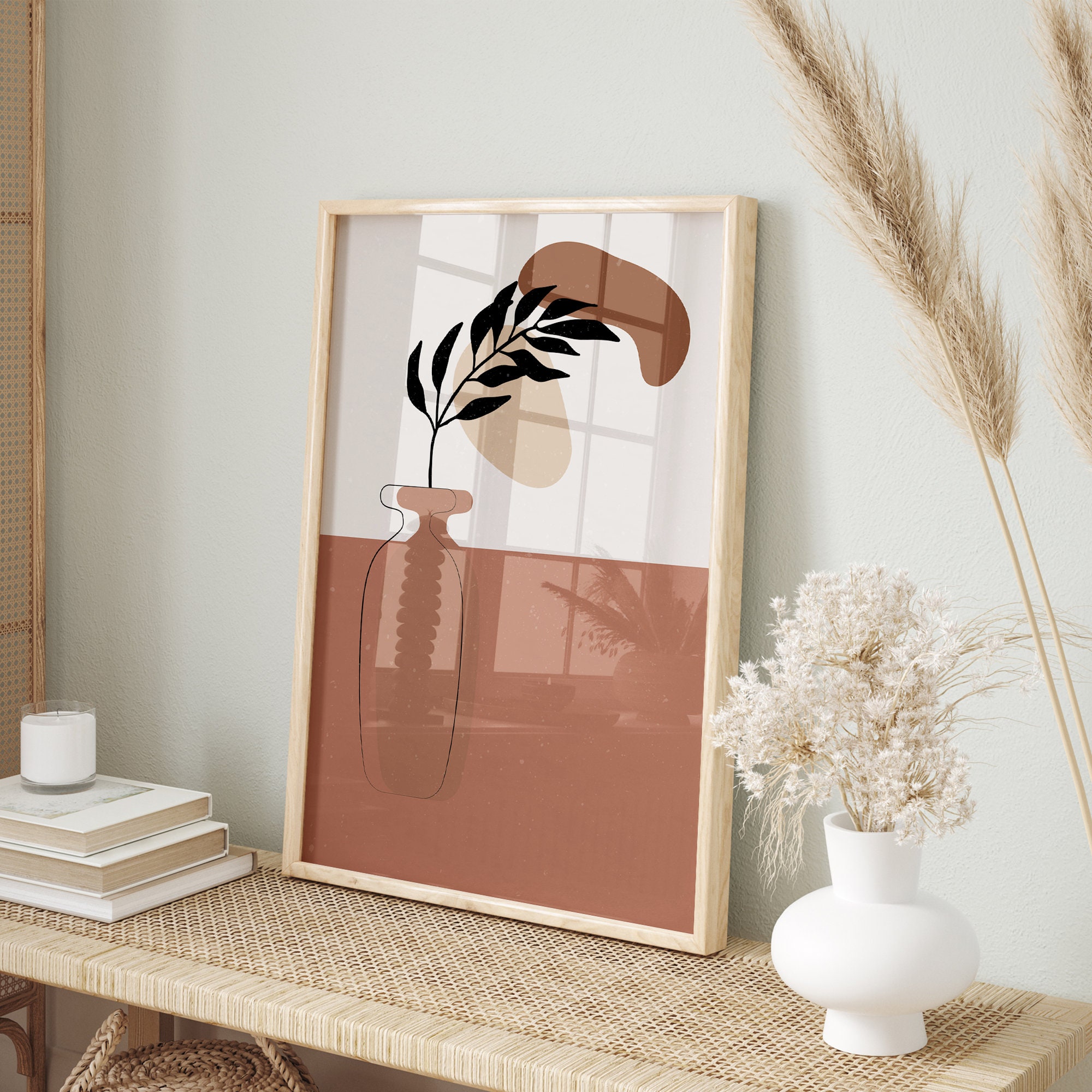 Boho Wand Kunst Mid Century moderne Kunst Boho Wand Kunst Drucke Terrakotta Dekor Neutral Drucke ...