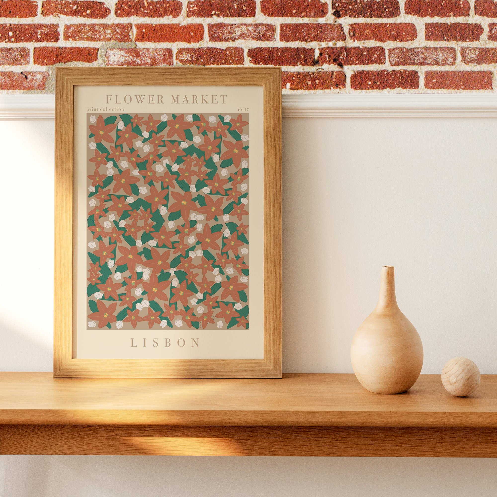 Lisbon Flower Market Poster Spring Floral Art Printable - Etsy