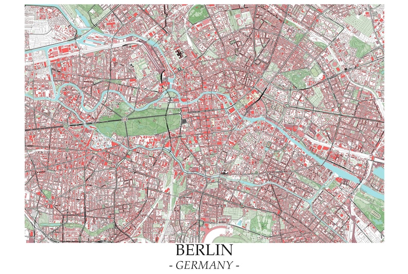 Detailed City Map With Buildings | Print Your Own Custom Highly ...