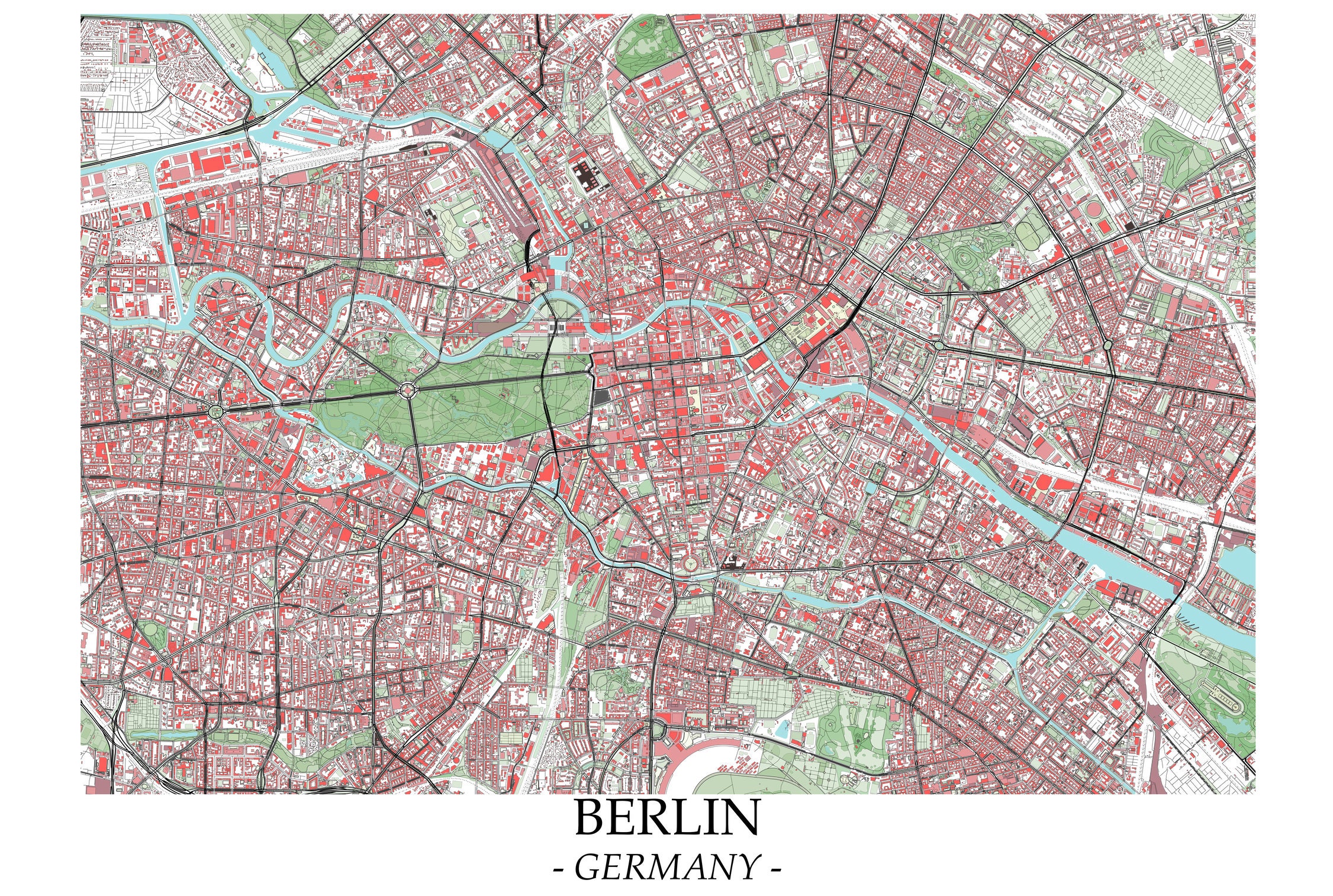 Detailed City Map With Buildings | Print Your Own Custom Highly ...
