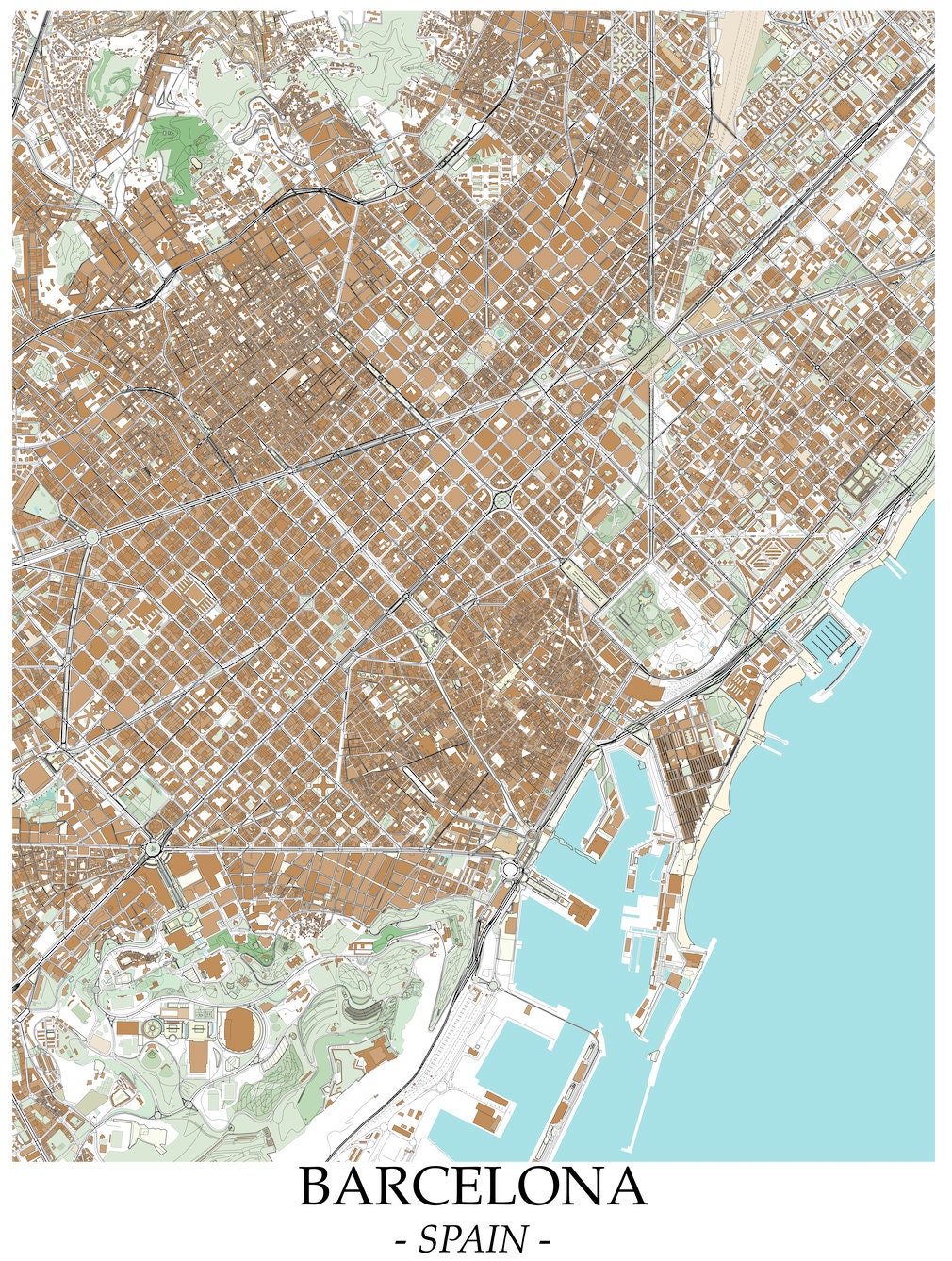Detailed City Map With Buildings | Print Your Own Custom Highly ...