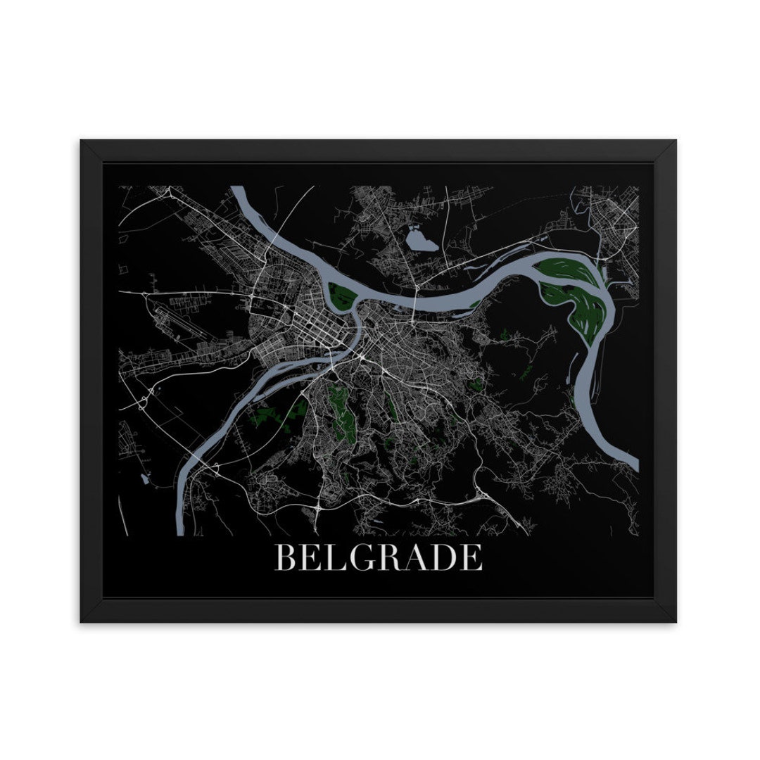 Digital Download Custom City Map | Black and White Dark Version ...