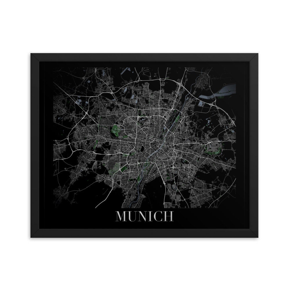 Digital Download Custom City Map | Black and White Dark Version ...