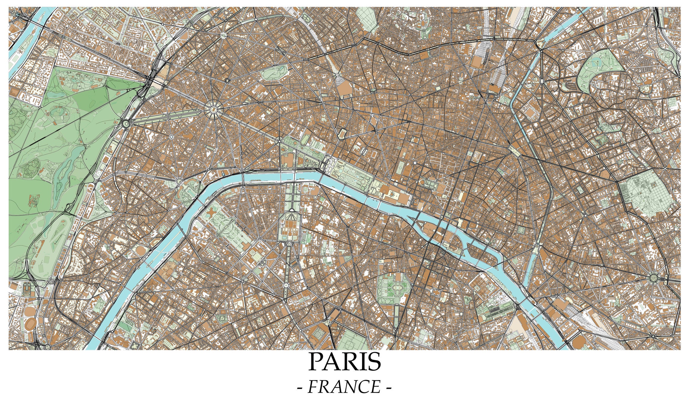 Detailed City Map With Buildings | Print Your Own Custom Highly ...