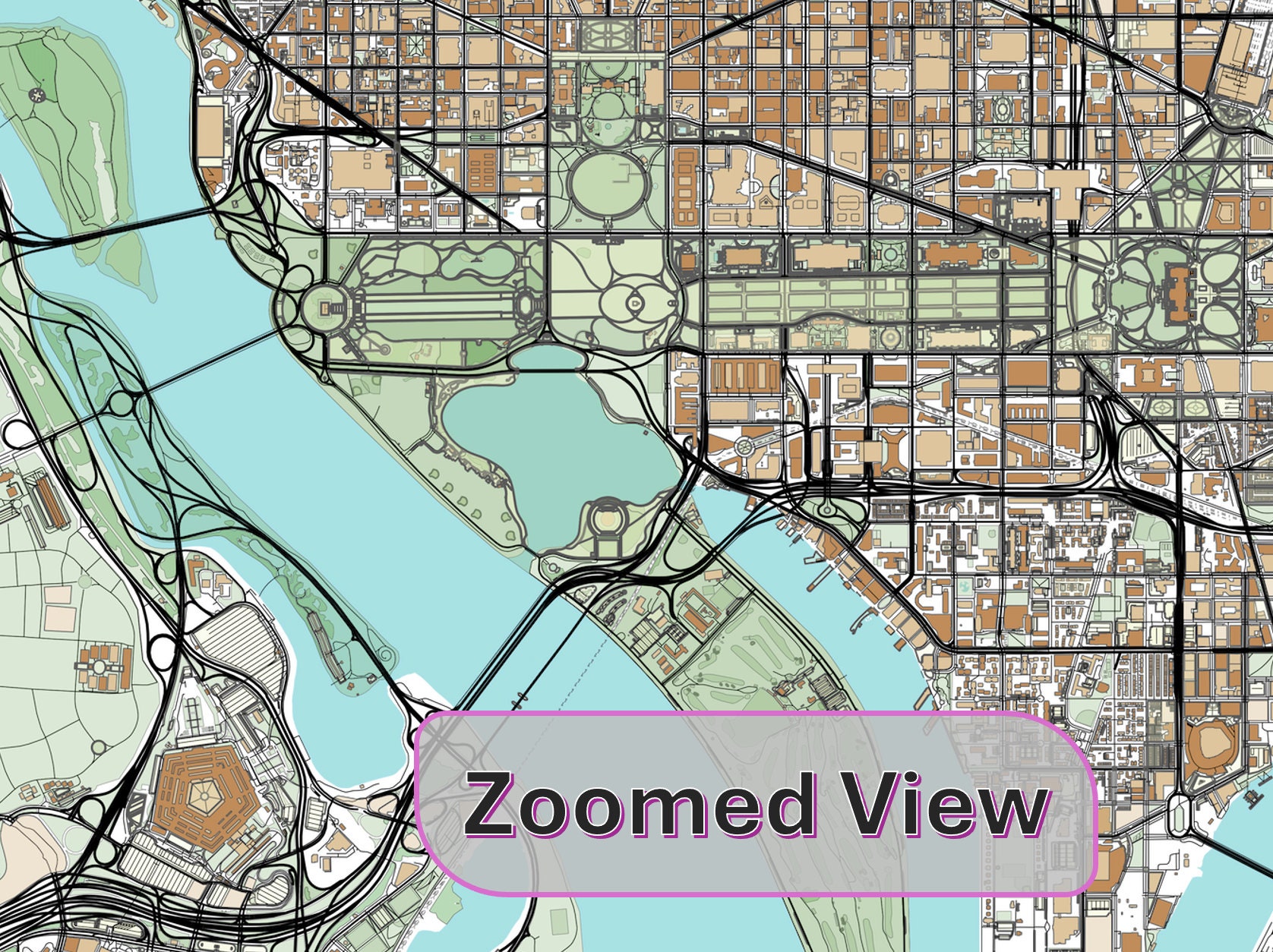 Detailed City Map With Buildings | Print Your Own Custom Highly ...