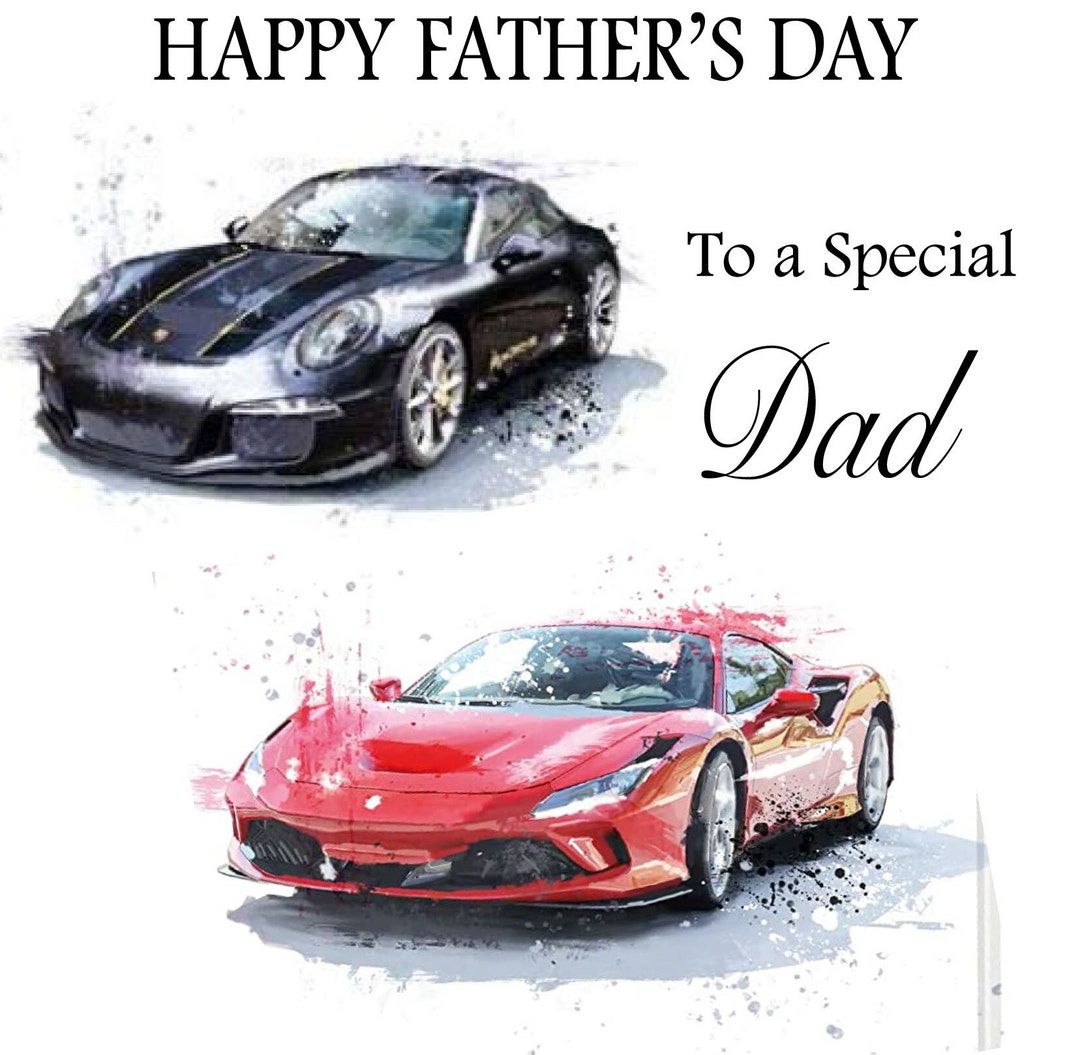 Father's Day Card Sports Cars Fathers Day Card Dad, Daddy, Step Dad ...
