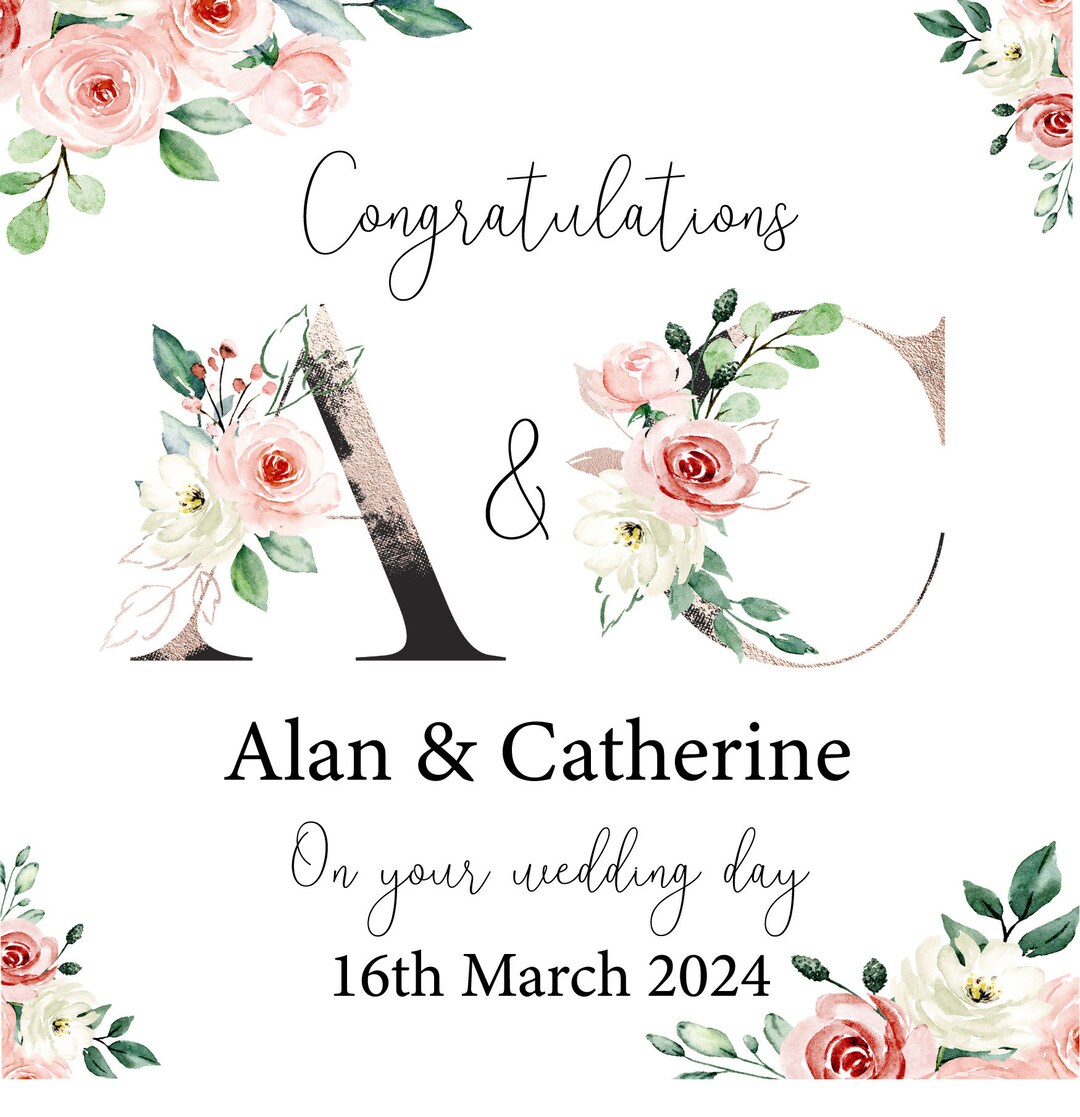 Personalised Wedding Card - Congratulations on Your Wedding Day - Any ...