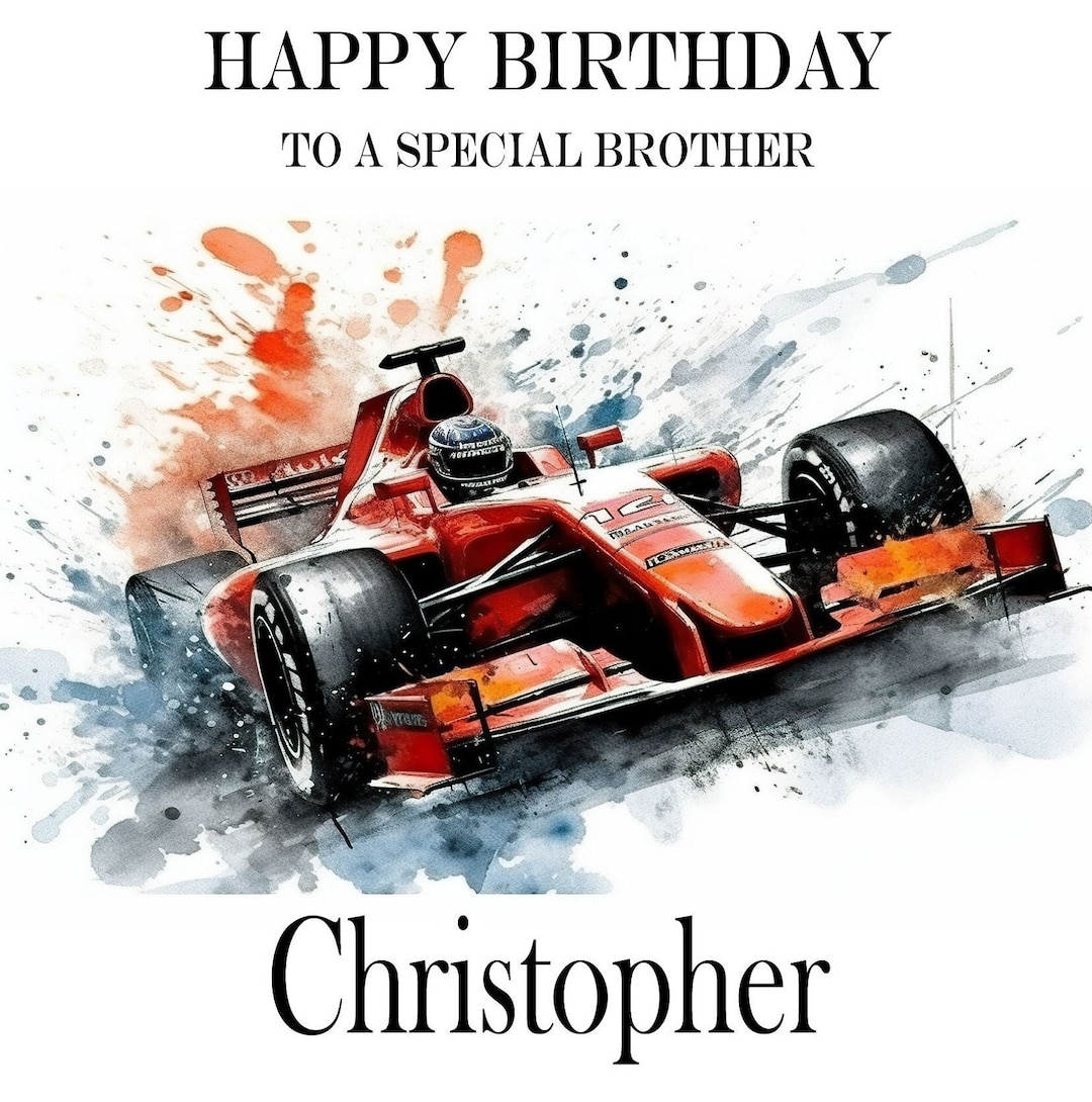 Personalised Racing Car Birthday Card: for Him - Etsy UK