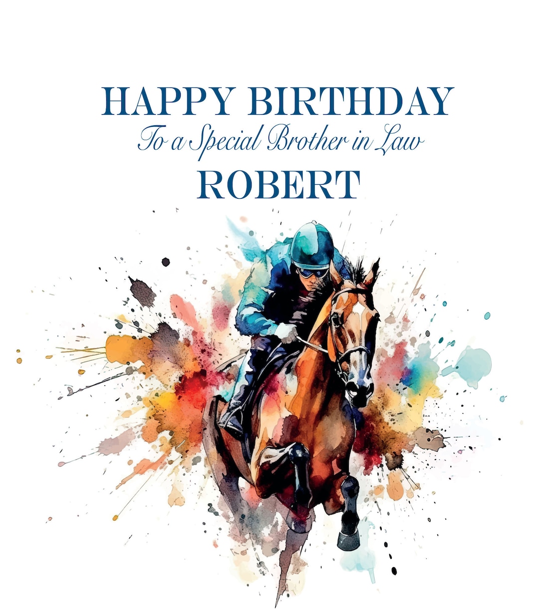 Personalised Horse Racing Birthday Card, Grandson, Son, Brother, Nephew ...