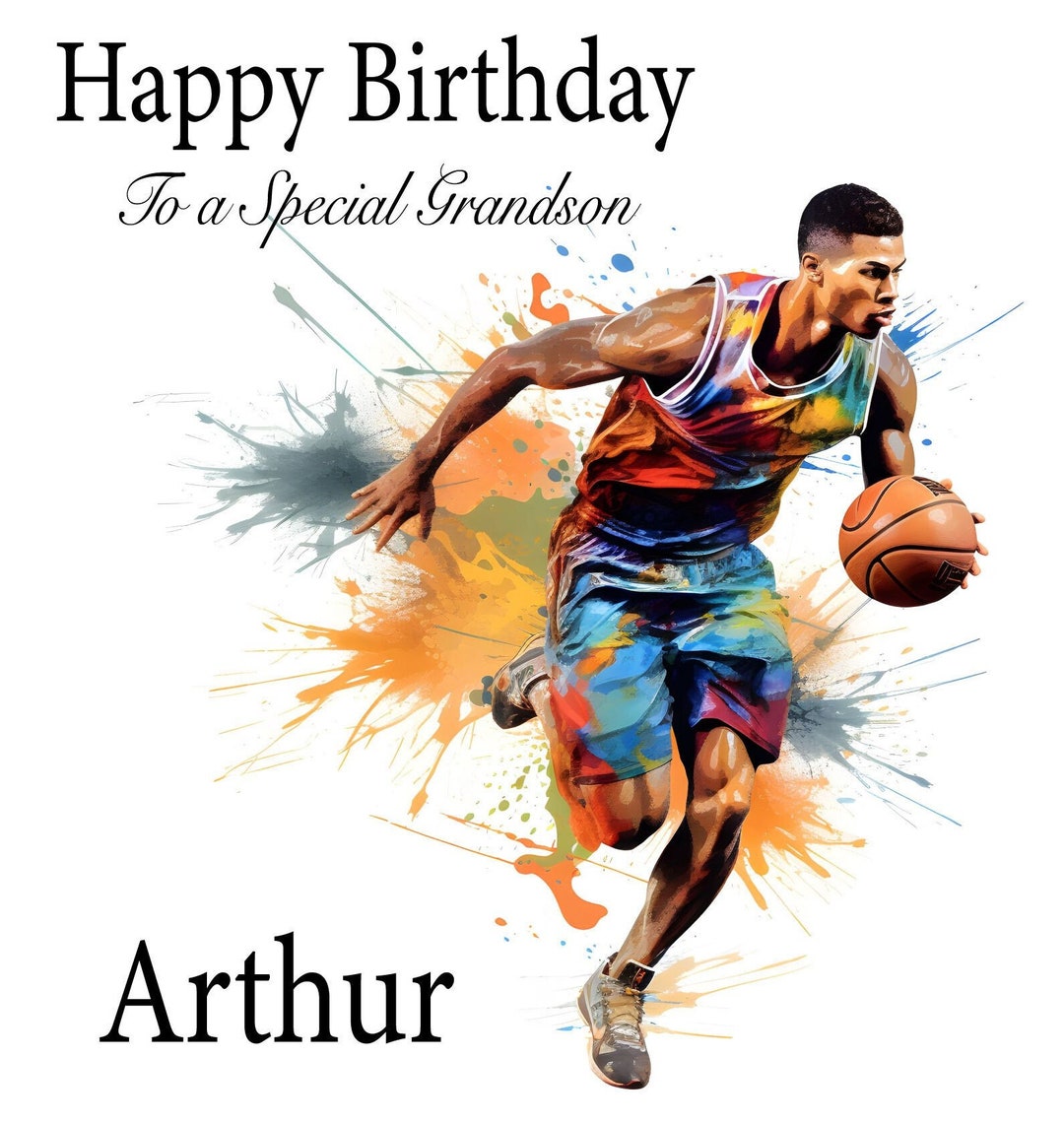 Personalised Basketball Birthday Card, Grandson, Son, Brother, Nephew ...