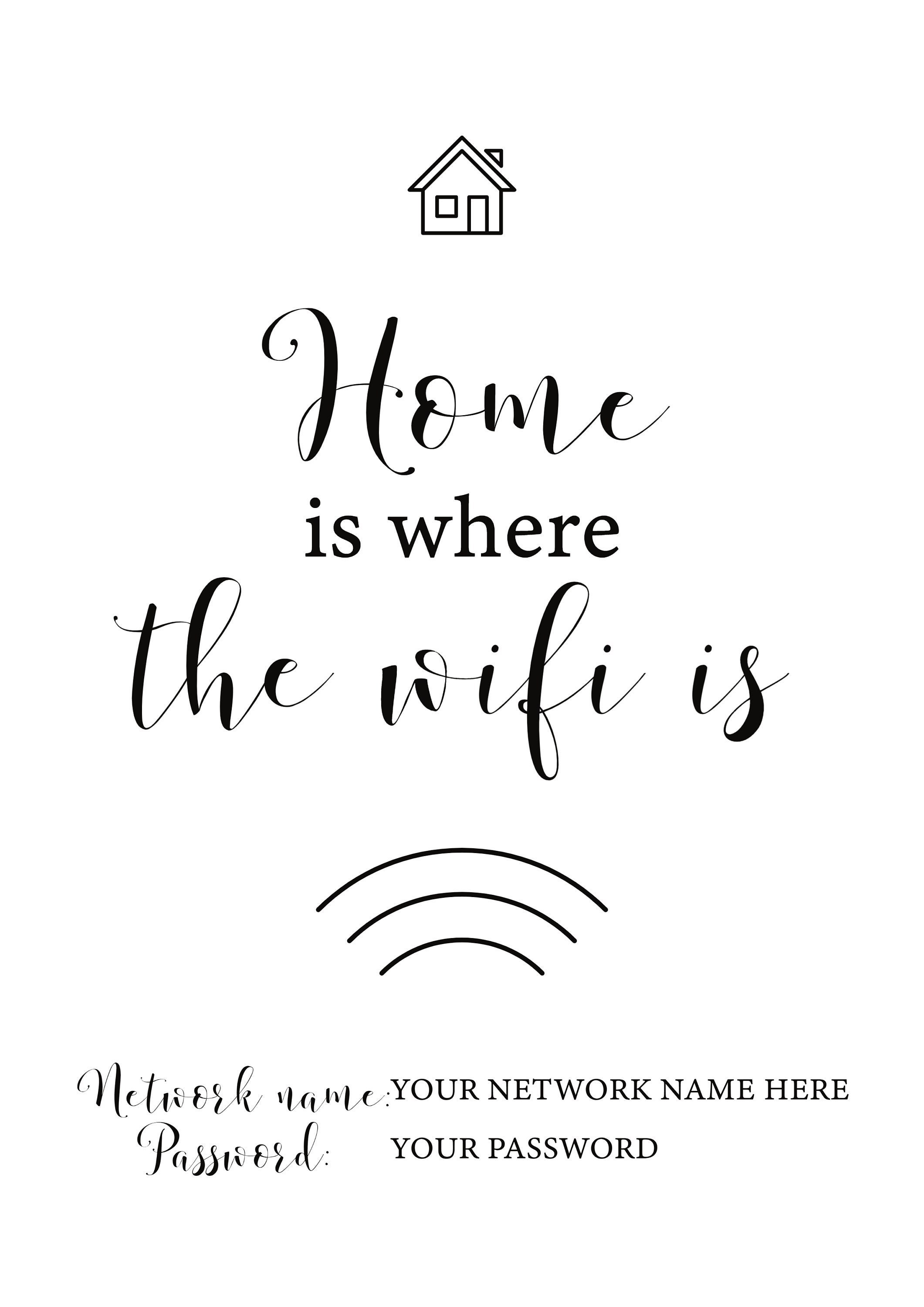 Customizable Wifi Password Print - Etsy UK